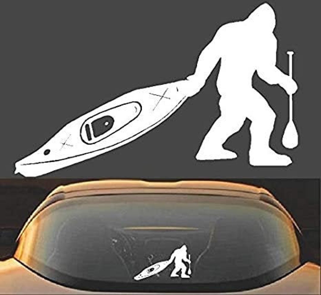 Bigfoot Sasquatch Kayak Funny Vinyl Decal Sticker - Etsy