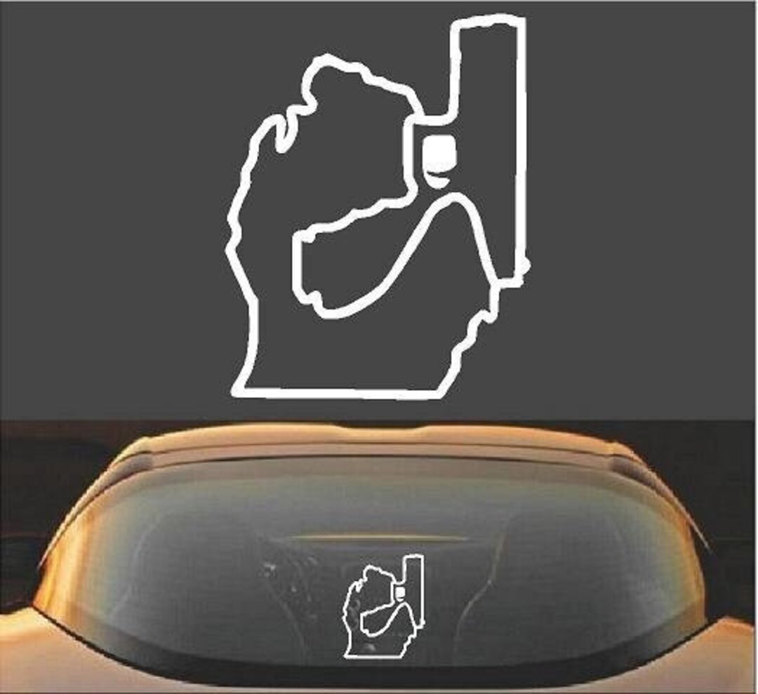 Michigan Mitten Gun Vinyl Decal Sticker - Etsy