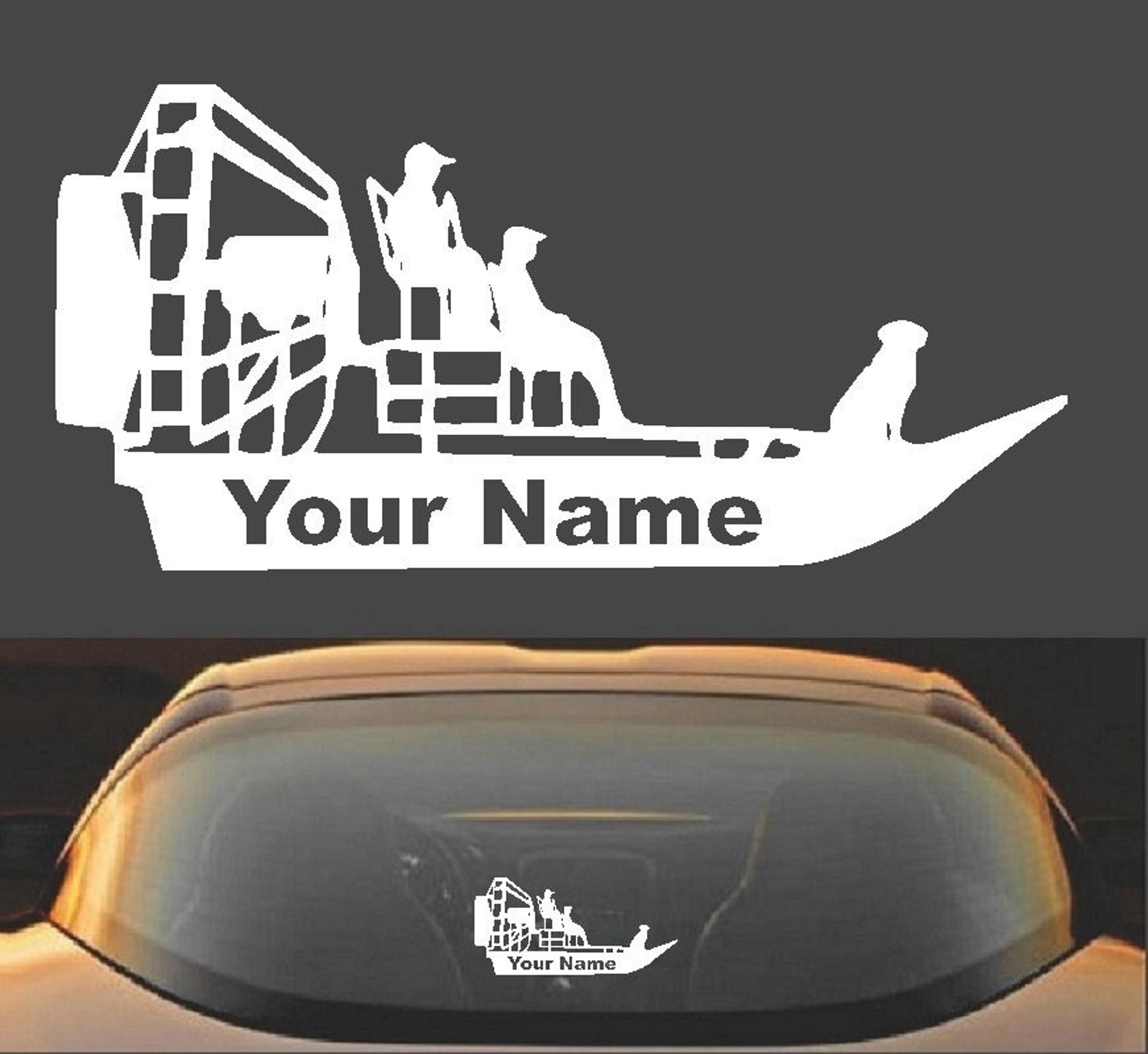 Airboat, Fanboat, Custom Name Vinyl Decal Sticker - Etsy