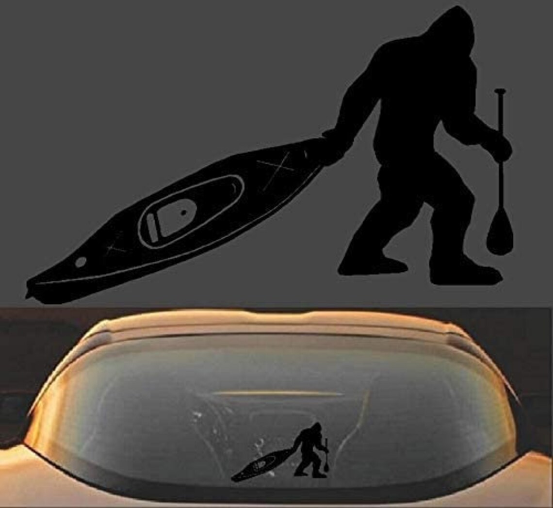 Bigfoot Sasquatch Kayak Funny Vinyl Decal Sticker - Etsy