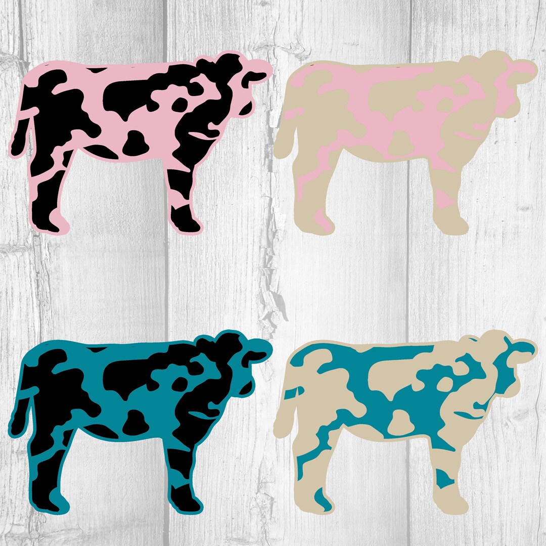Gemusterte Kuh Vinyl Aufkleber | Kuh Sticker | Kuh Vinyl Aufkleber mit ...