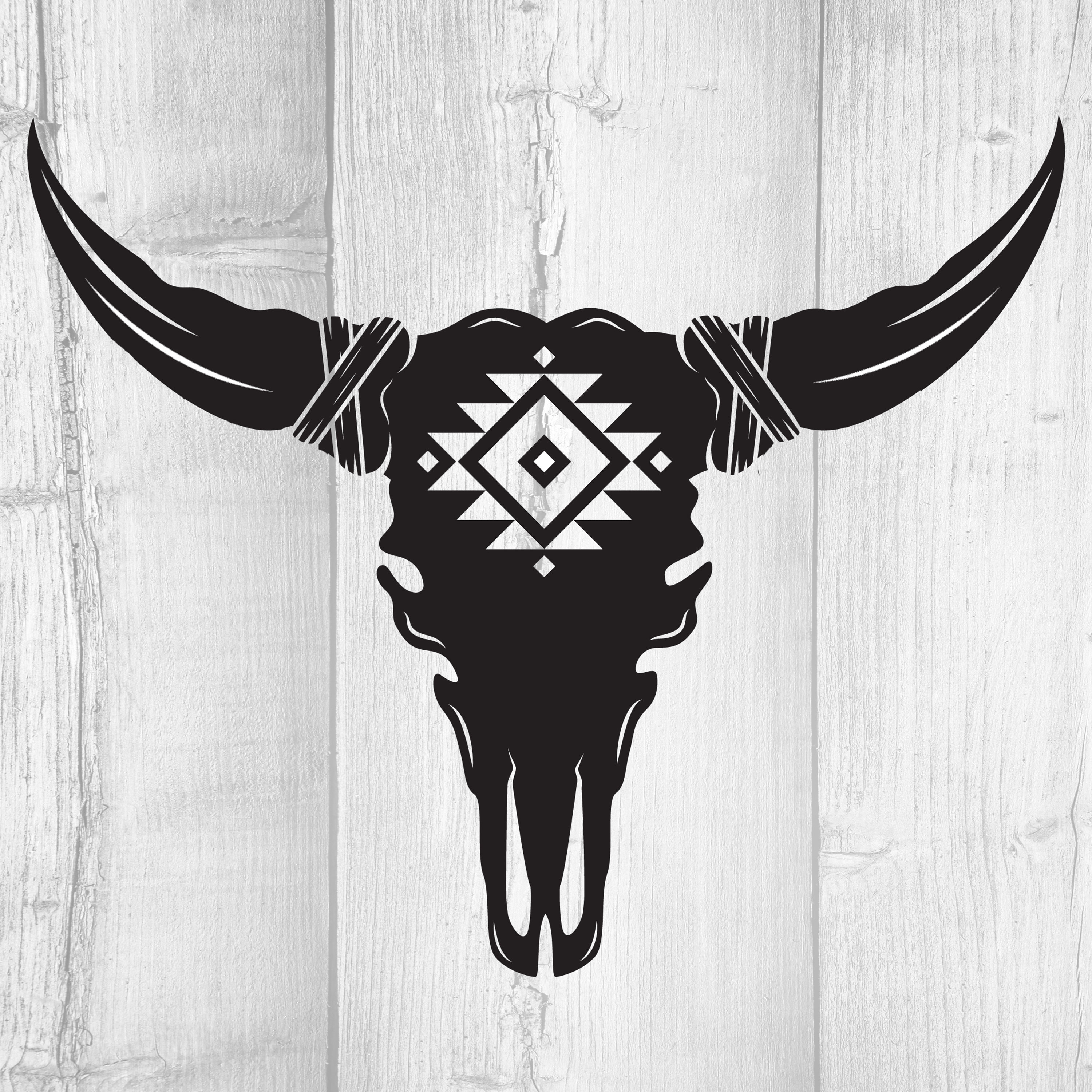 Black Bull Skull Aztec Vinyl Decal - Etsy Canada