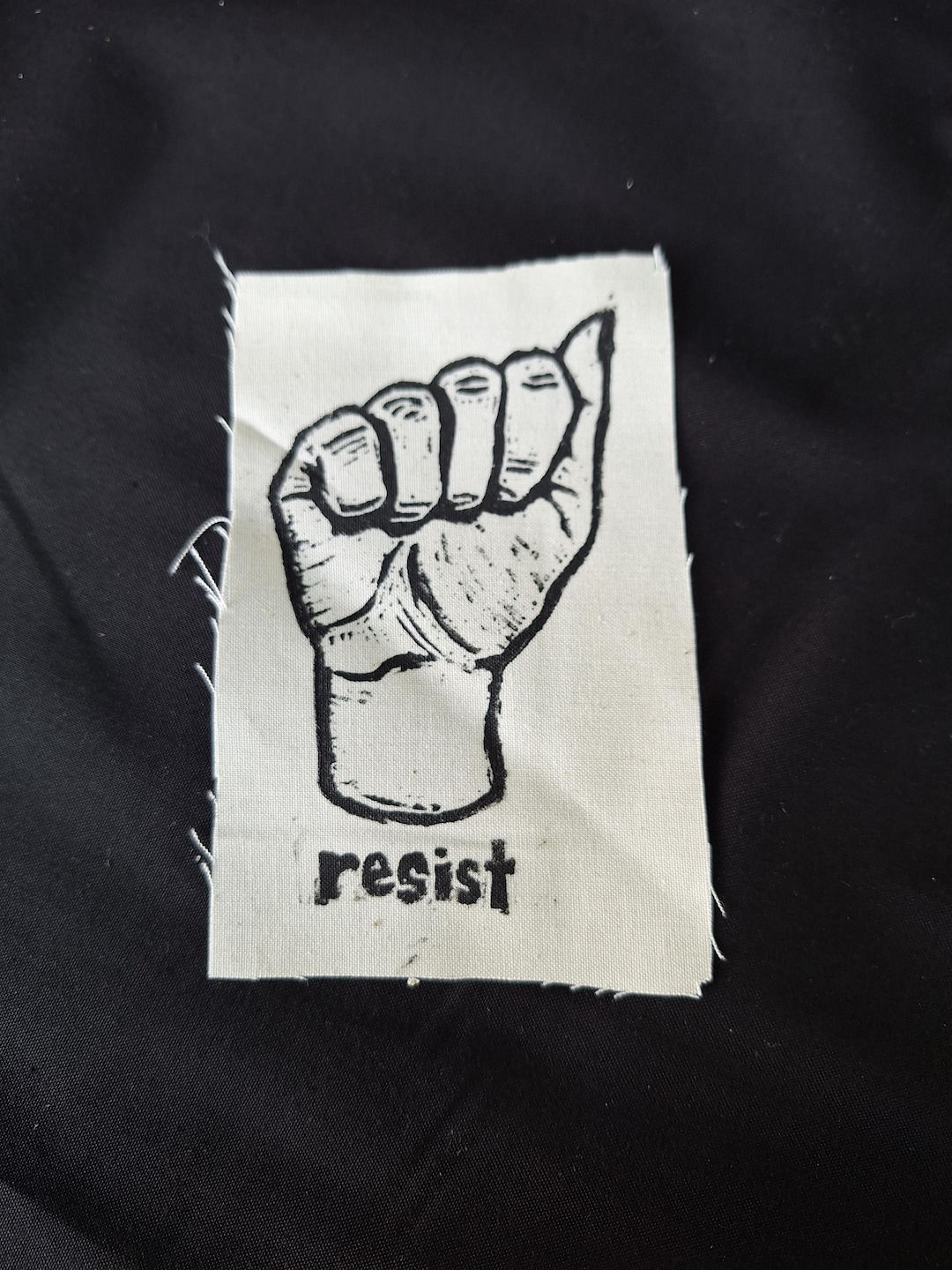 Resist Fist Linocut Patch Punk Revolutionary - Etsy