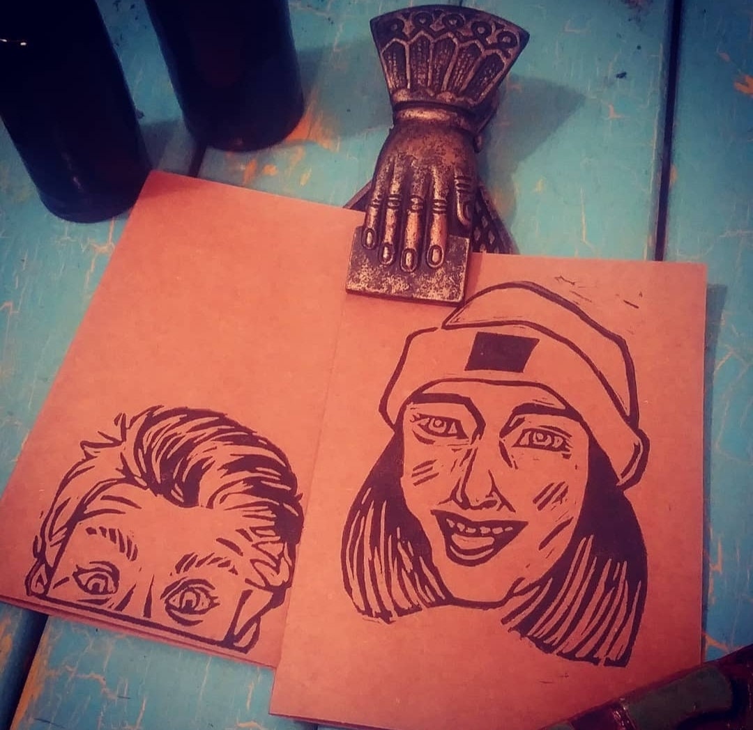 Custom Carved Linocut Face Stamp Made to Order - Etsy