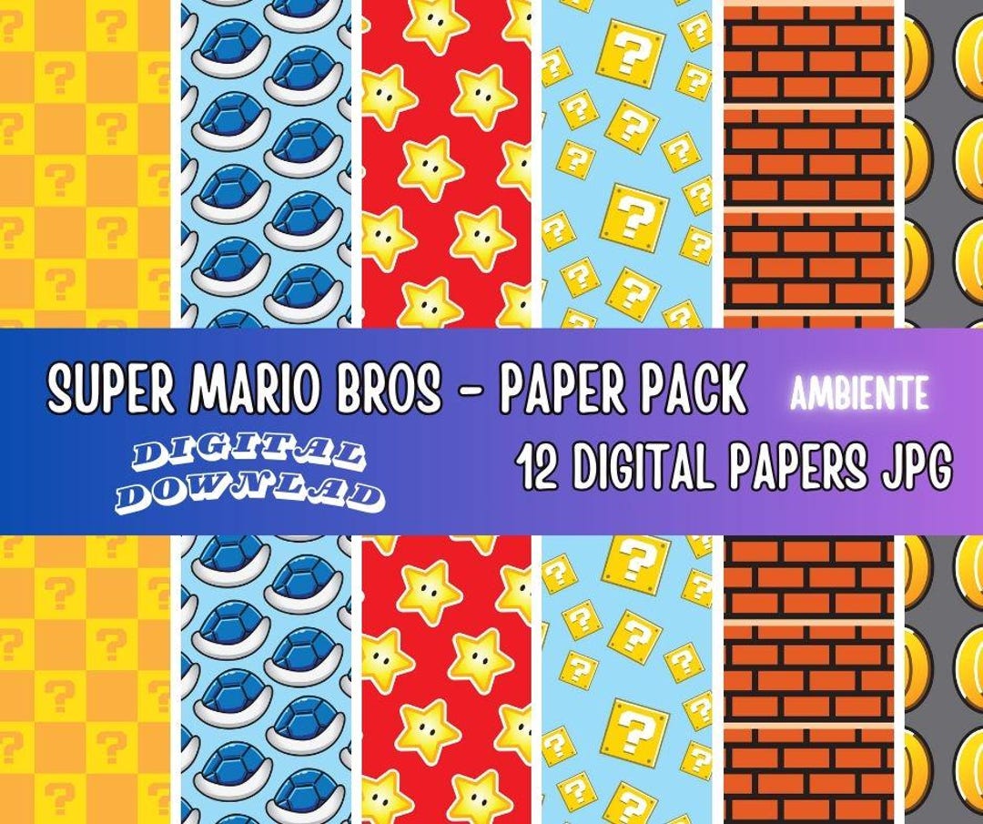 PAPER MARIO BROS - Pattern Jpg // Games - Etsy