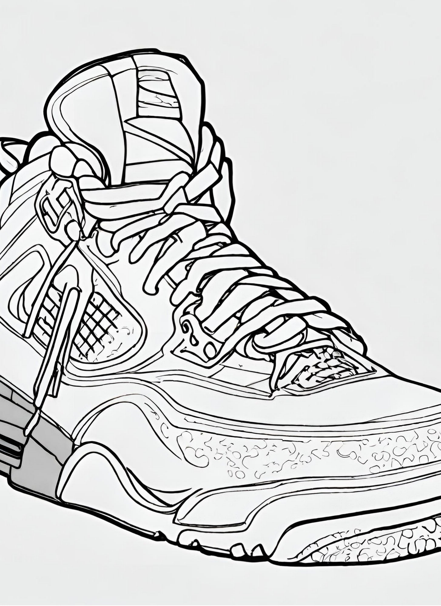 20 Unique Sneaker Art Printable Coloring Pages, Sneakers Canva Art ...
