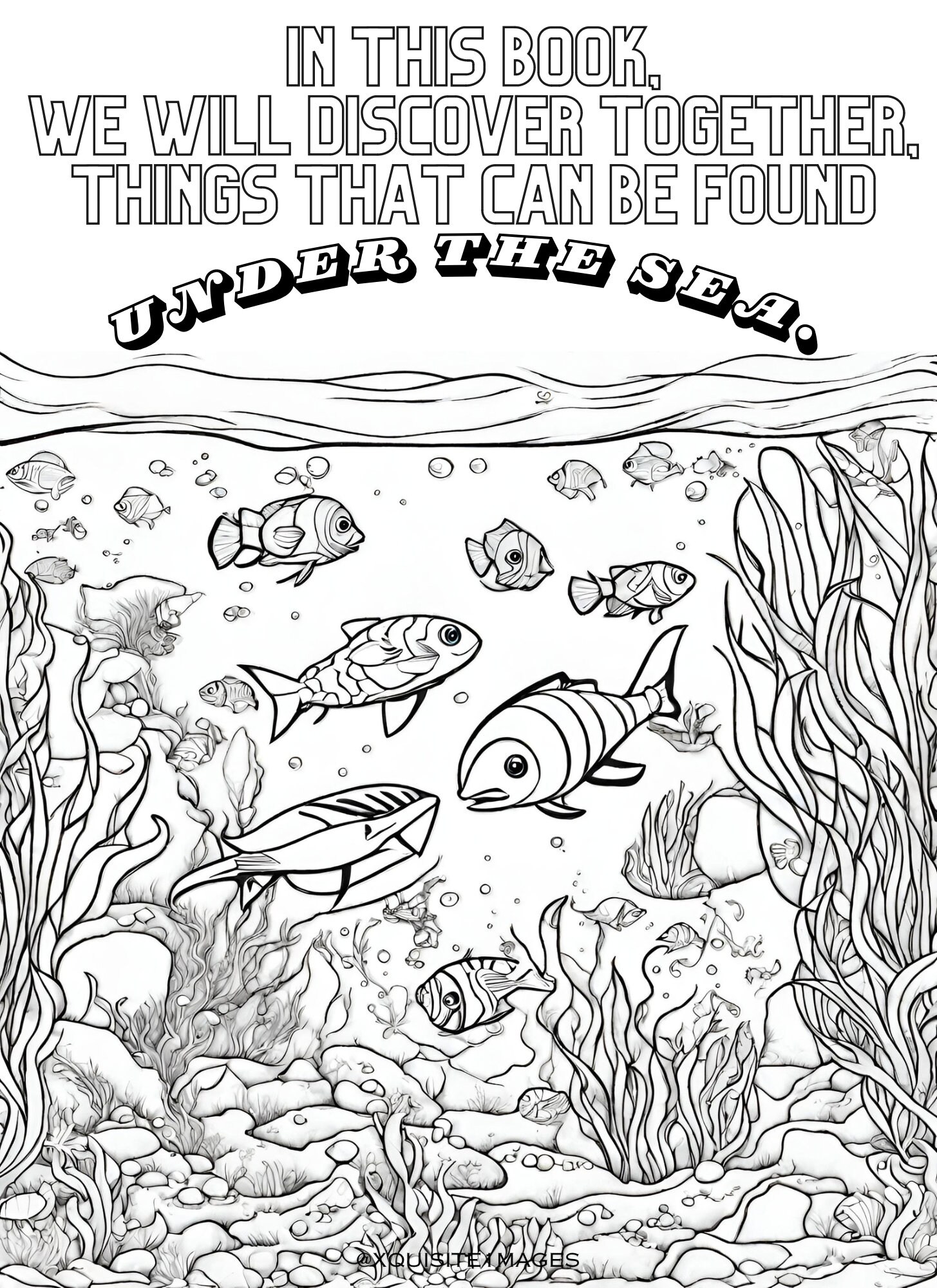 16 Under the Sea Art Printable Coloring Pages, Things You Find Under ...