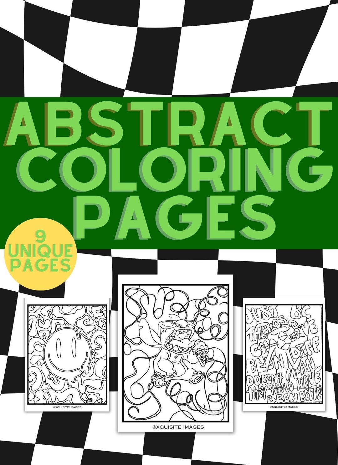 9 Unique Abstract Art Printable Coloring Pages, Abstract Art Coloring ...