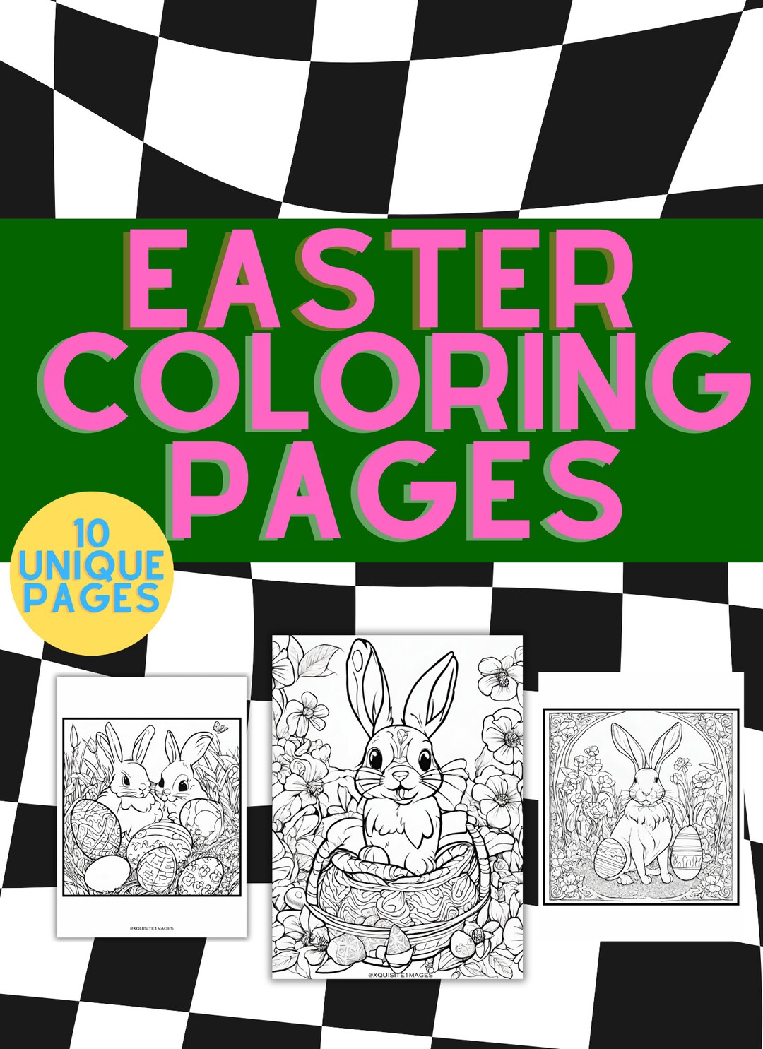 10 Printable Easter Coloring Pages, Easter Coloring Book, Fun at Home ...