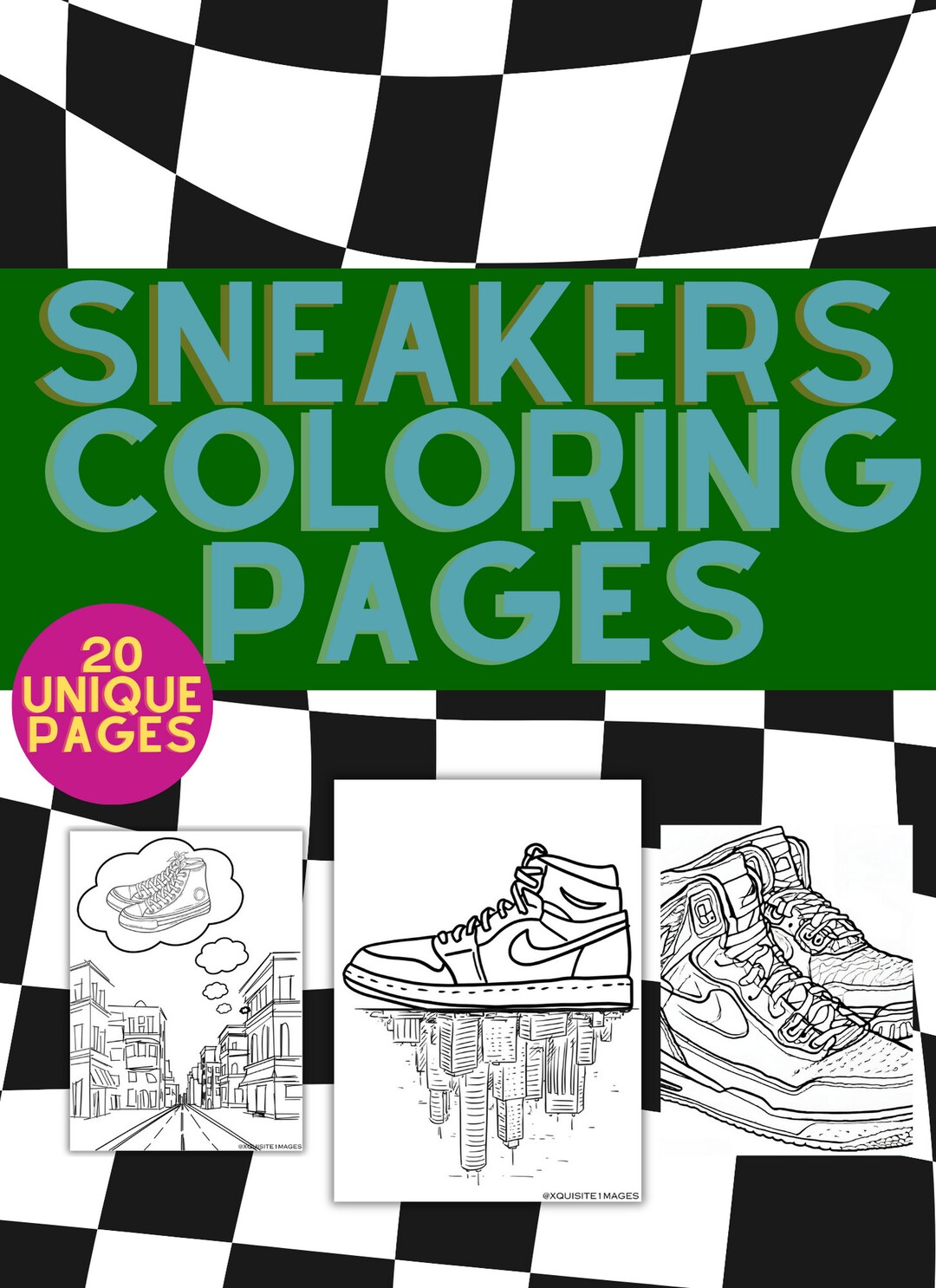 20 Unique Sneaker Art Printable Coloring Pages, Sneakers Canva Art ...