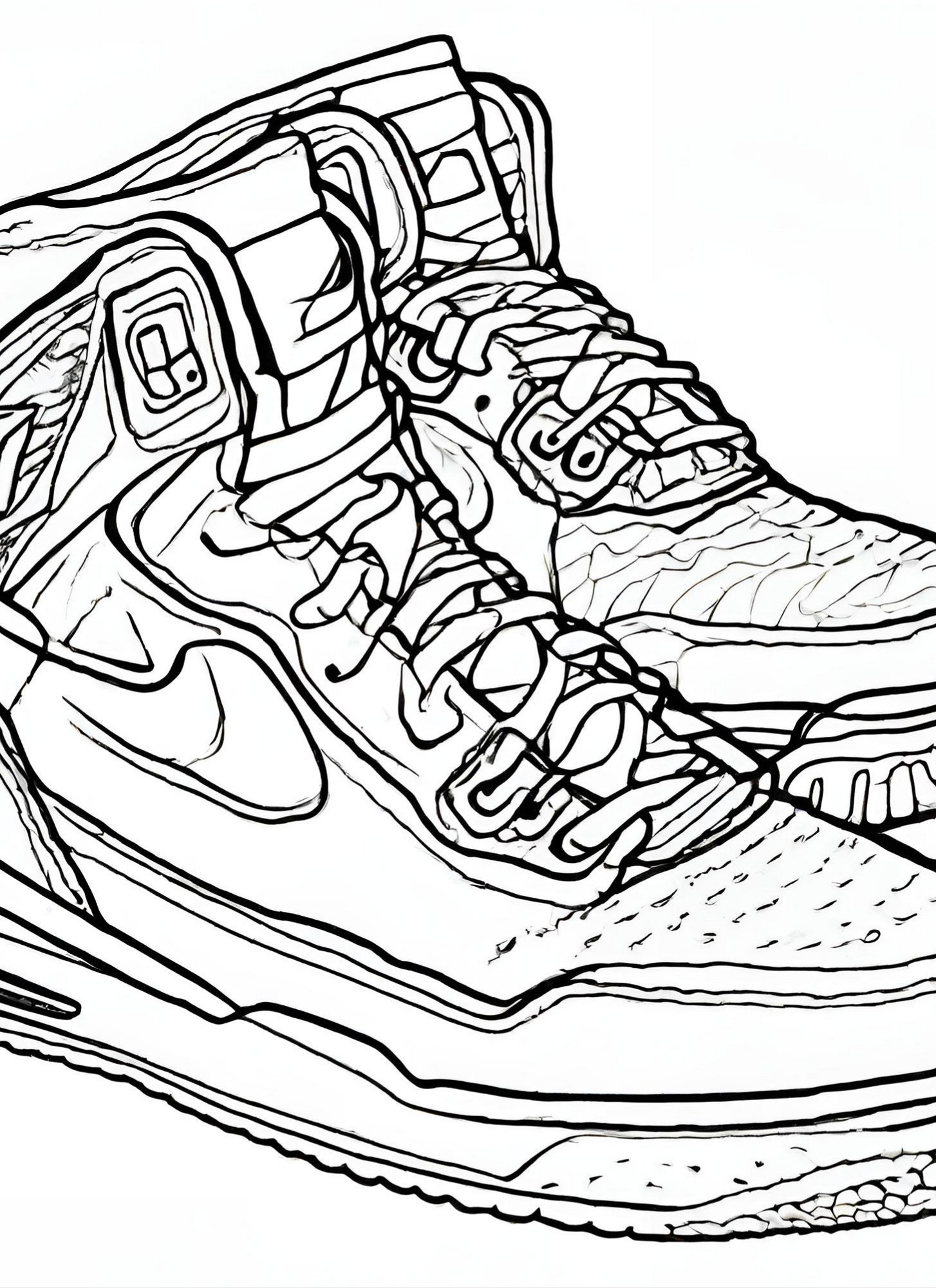 20 Unique Sneaker Art Printable Coloring Pages, Sneakers Canva Art ...