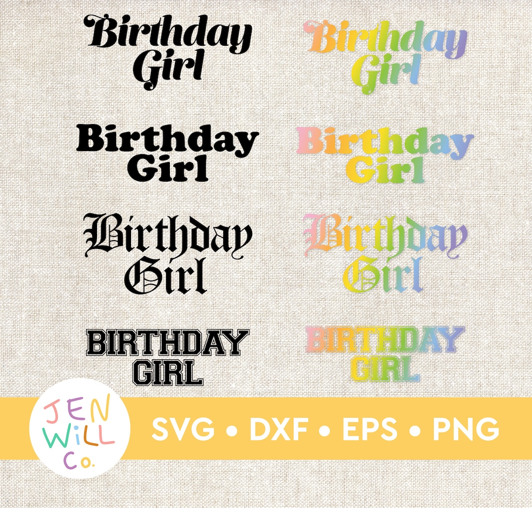 Birthday Girl SVG Graphic Bundle: Clip Art (digital Download) - Etsy