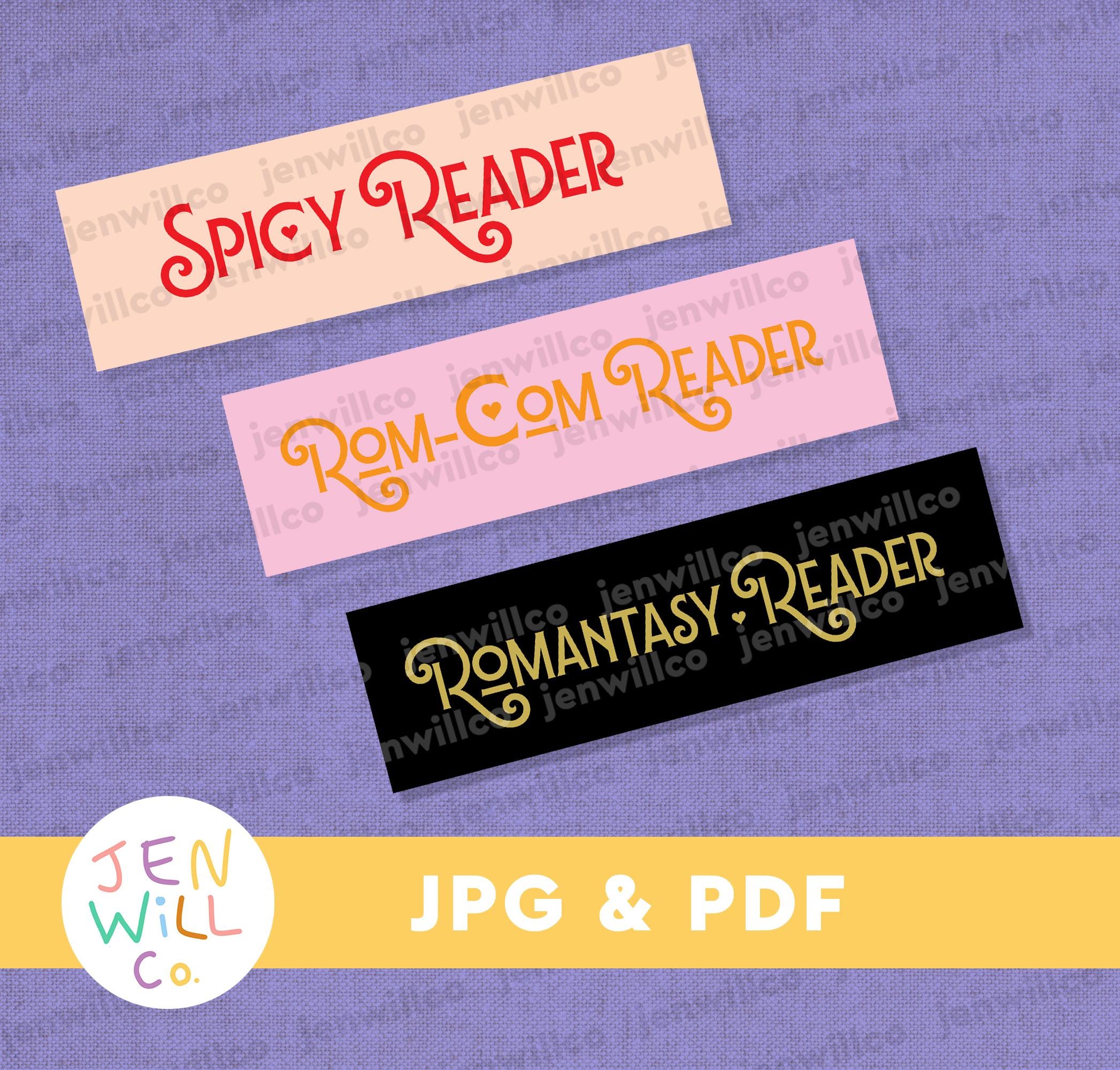 Printable Bookmark Set, Romance, Rom-com, Romantasy, Fantasy and ...
