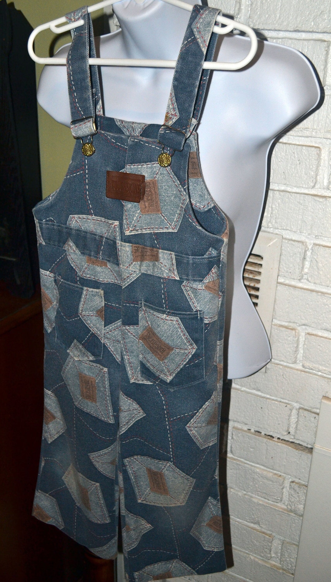 1970s Toughskins Overalls With Patchwork Design - Etsy