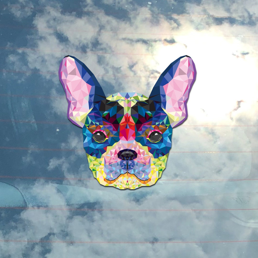 Colorful Frenchie Pixel Printed Vinyl Decal - Etsy