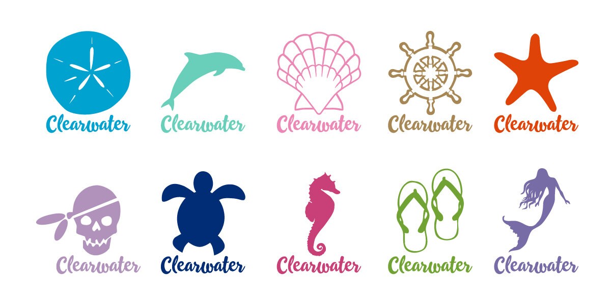 Clearwater Beach Town Vinyl Decal Sticker Choose From 10 Designs - Etsy