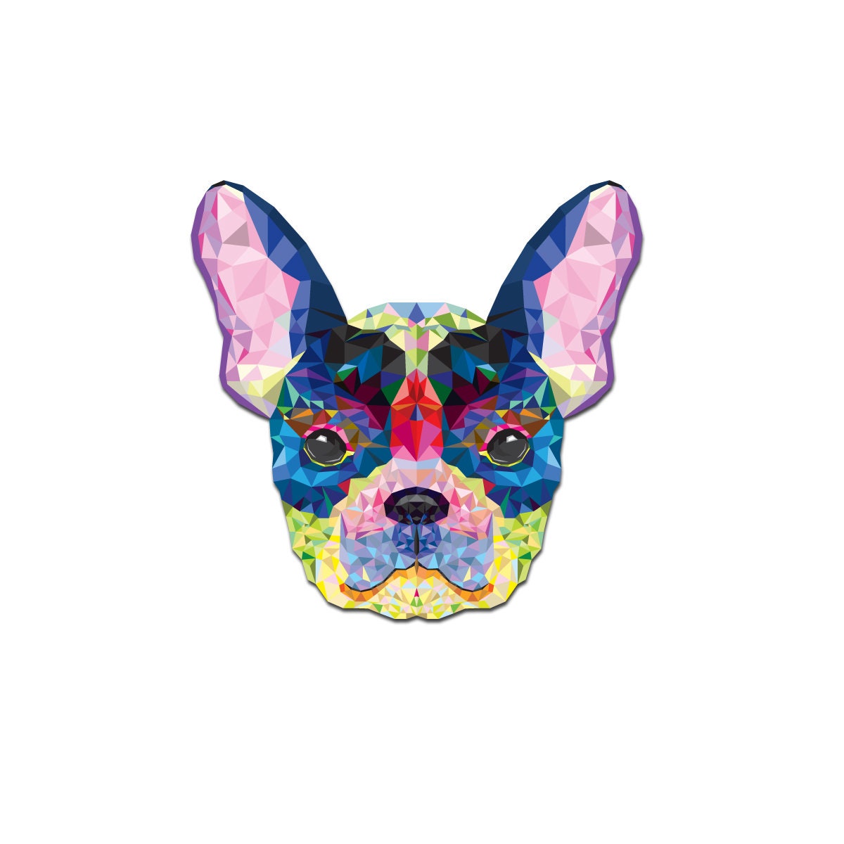 Colorful Frenchie Pixel Printed Vinyl Decal - Etsy