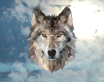 Grey Wolf Geometric 3M Reflective Material Artistic Awesome Amazing ...