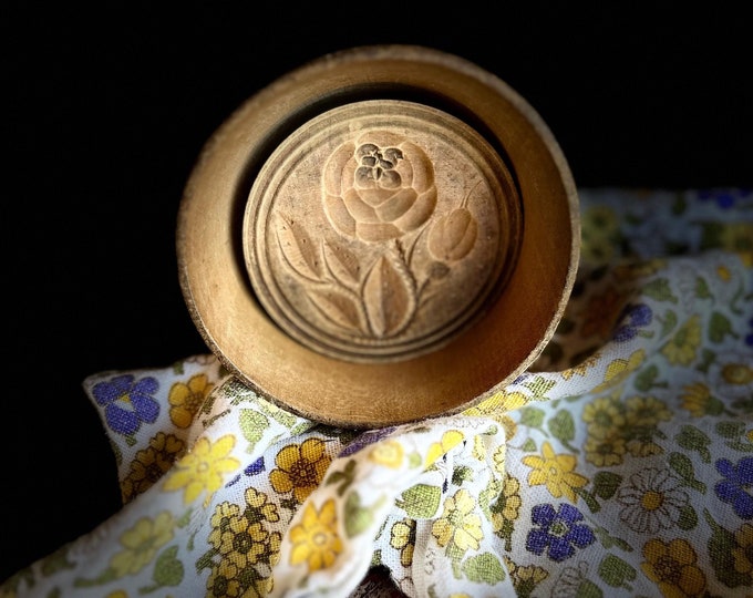 Rare Antique Wooden Rose Butter Stamp / Mold / Press - Etsy