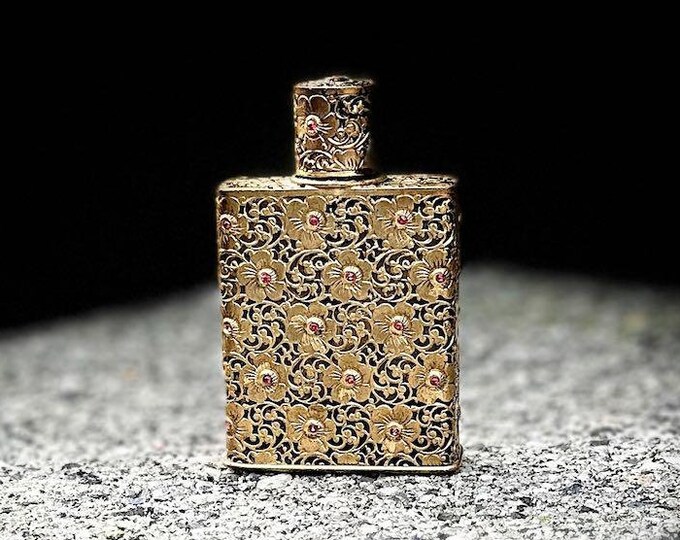 Vintage Schiaparelli Filigree Perfume Bottle With Flowers & Rhinestones ...