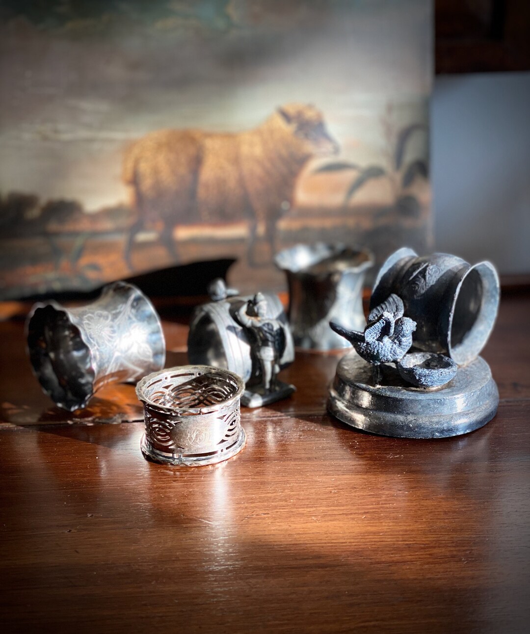Five Figural Napkin Rings Silver Plate Pewter and - Etsy