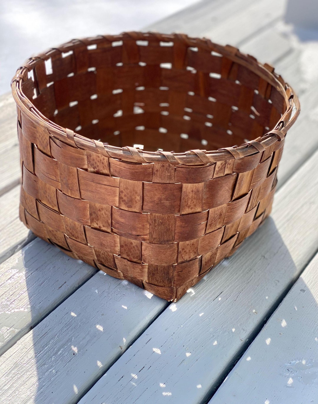 Vintage Indigenous Potato Stamped Ash Splint Basket North Eastern - Etsy
