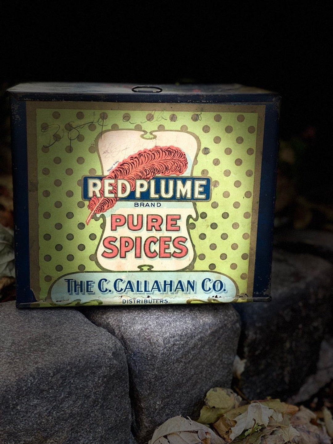 Vintage Spice Bin Red Plume Brand Pure Spices Bin, the C. Callahan Co ...
