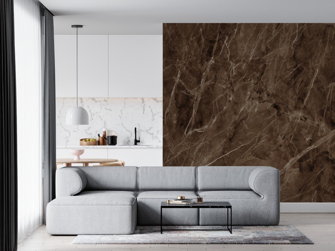 Brown Marble Wallpaper Peel and Stick Wallpaper Self Adhesive Wallpaper ...