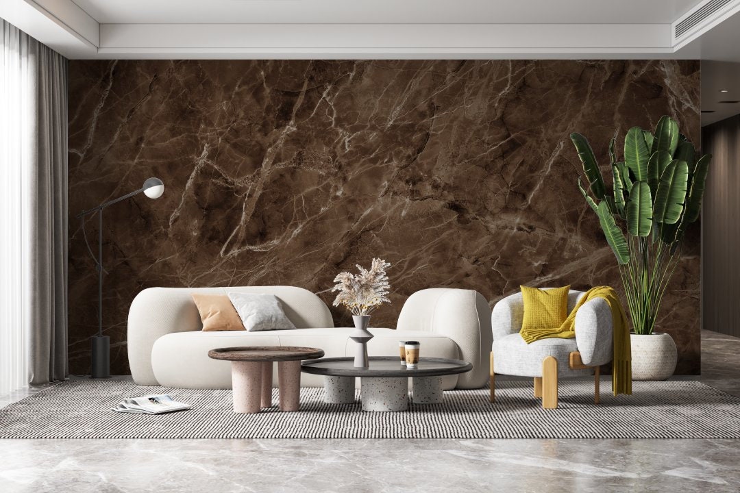 Brown Marble Wallpaper Peel and Stick Wallpaper Self Adhesive Wallpaper ...