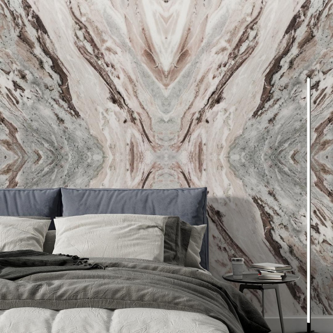 Patterned Marble TV Background Marble Wallpaper Peel and Stick ...