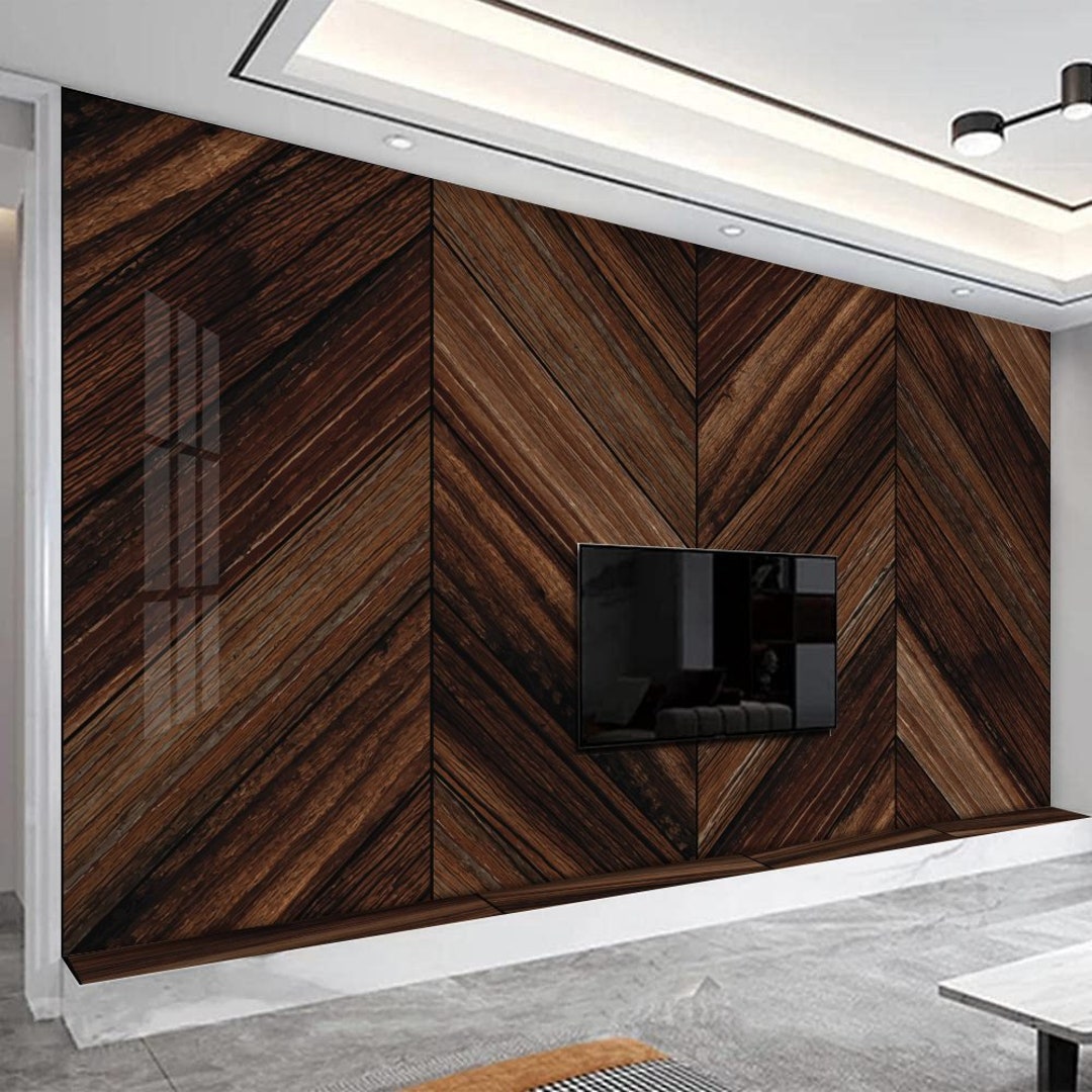 Dark Pattern Wood Texture Wallpaper Peel and Stick Wallpaper Self ...