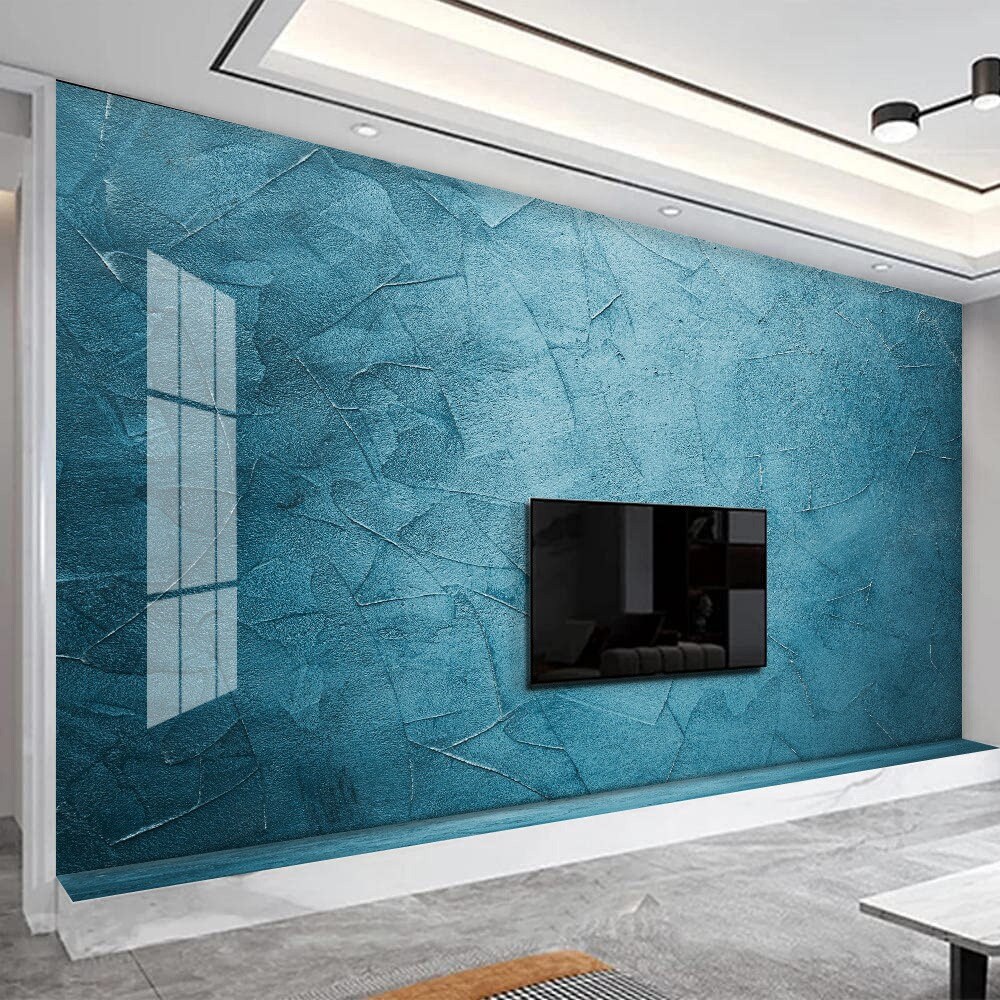 Blue Concrete Pattern Wallpaper Peel and Stick Wallpaper Self Adhesive ...