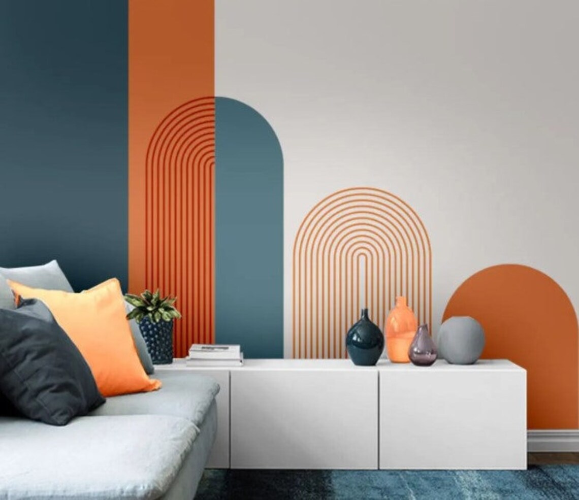 Geometric Morandi Abstract Wallpaper Peel N Stick Wallpaper - Etsy