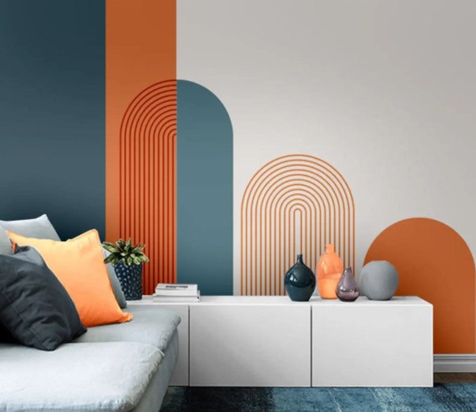 Geometric Morandi Abstract Wallpaper Peel N Stick Wallpaper - Etsy