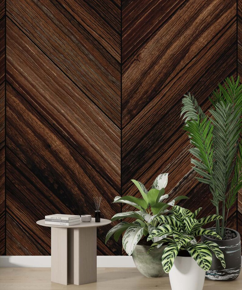 Dark Pattern Wood Texture Wallpaper Peel and Stick Wallpaper Self Adhesive Wallpaper Living Room ...