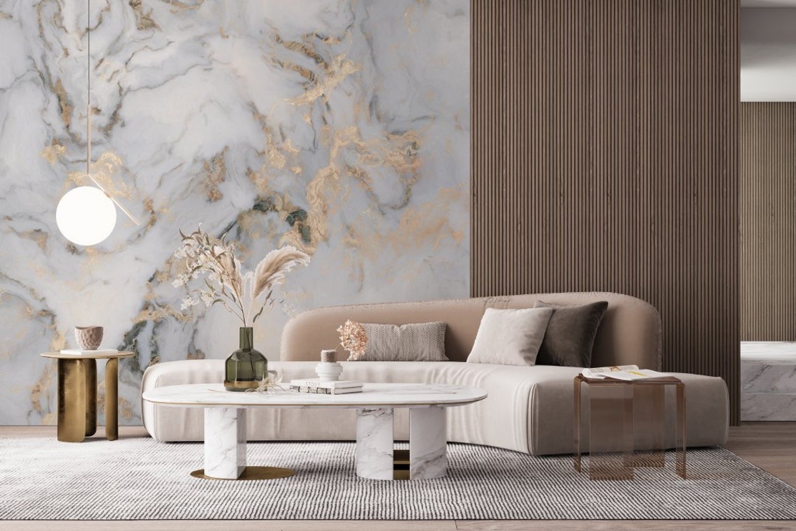 Marble Wallpaper Luxury TV Background Wallpaper Peel and Stick - Etsy UK