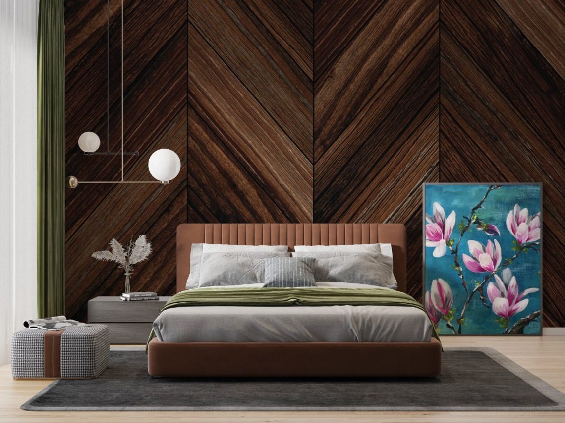Dark Pattern Wood Texture Wallpaper Peel and Stick Wallpaper Self ...