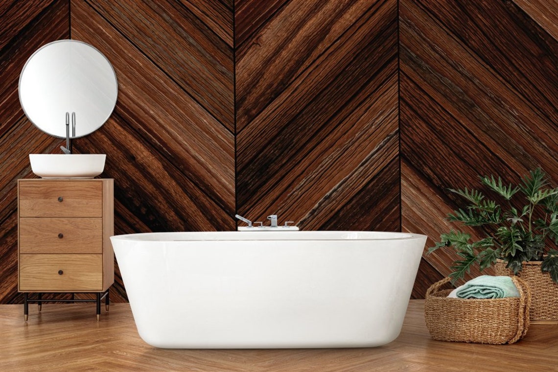 Dark Pattern Wood Texture Wallpaper Peel and Stick Wallpaper Self ...