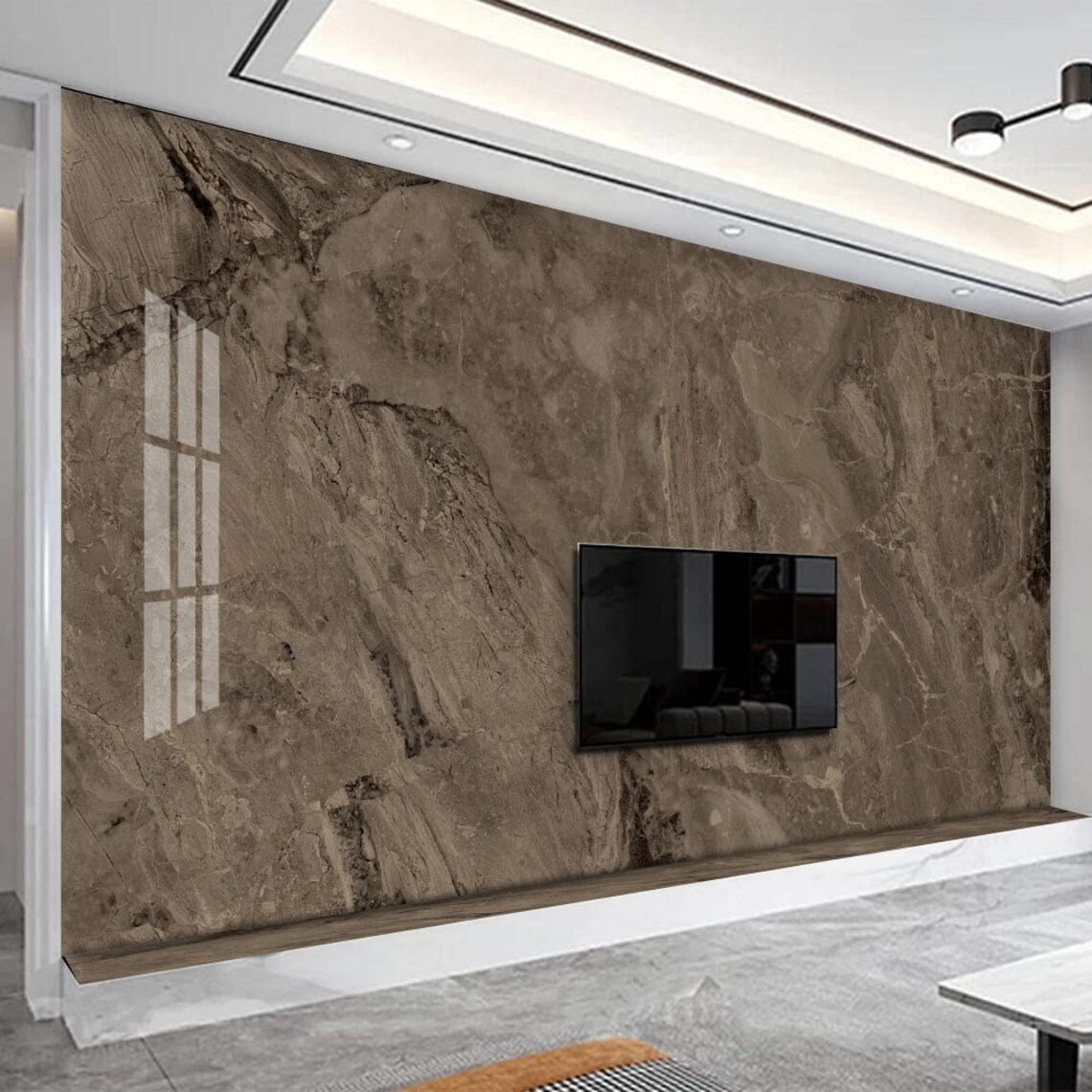 Dark Brown Marble Texture Wallpaper Peel and Stick Wallpaper Self ...