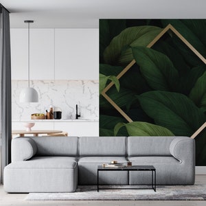 Luxury Green Leaves Wallpaper Peel and Stick Wallpaper Self Adhesive ...