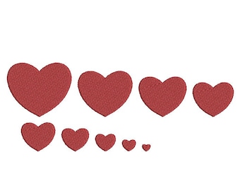 Tiny Heart Embroidery Design 9 Sizes Small Heart Fill Stitch Embroidery ...
