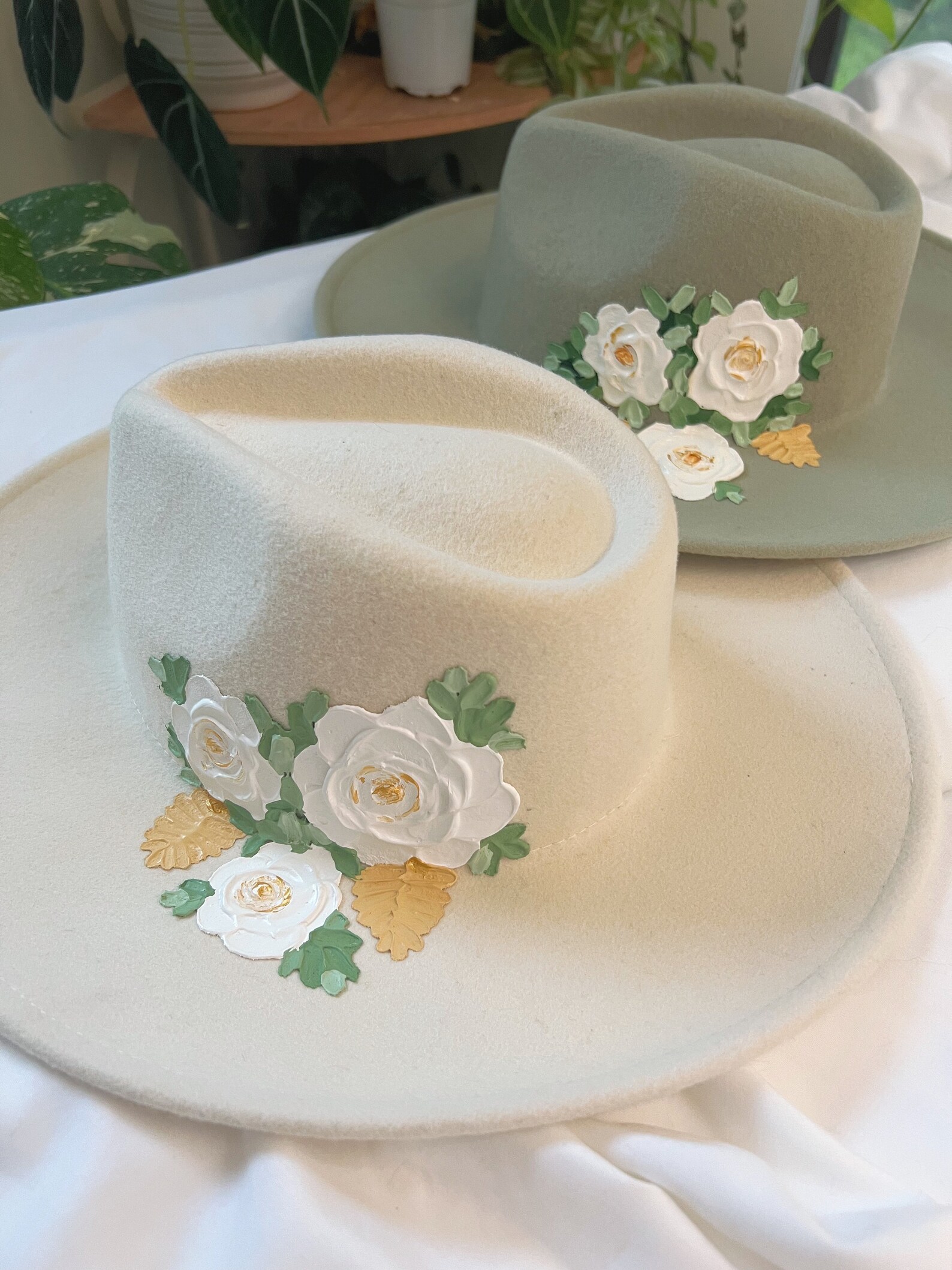 Hand Painted Fedora Fedora for Women White Fedora - Etsy