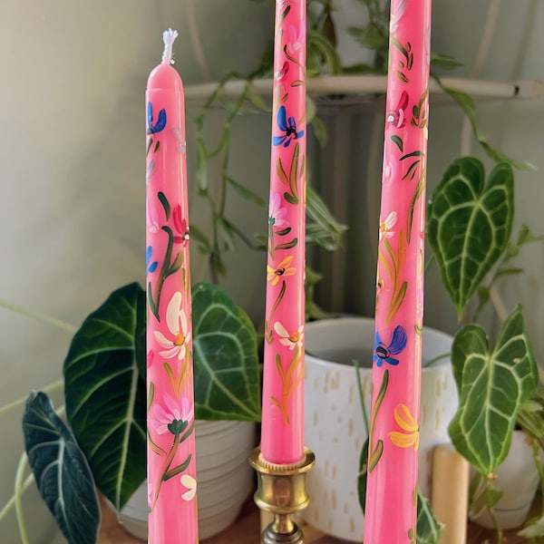 Painted Candlesticks - Etsy