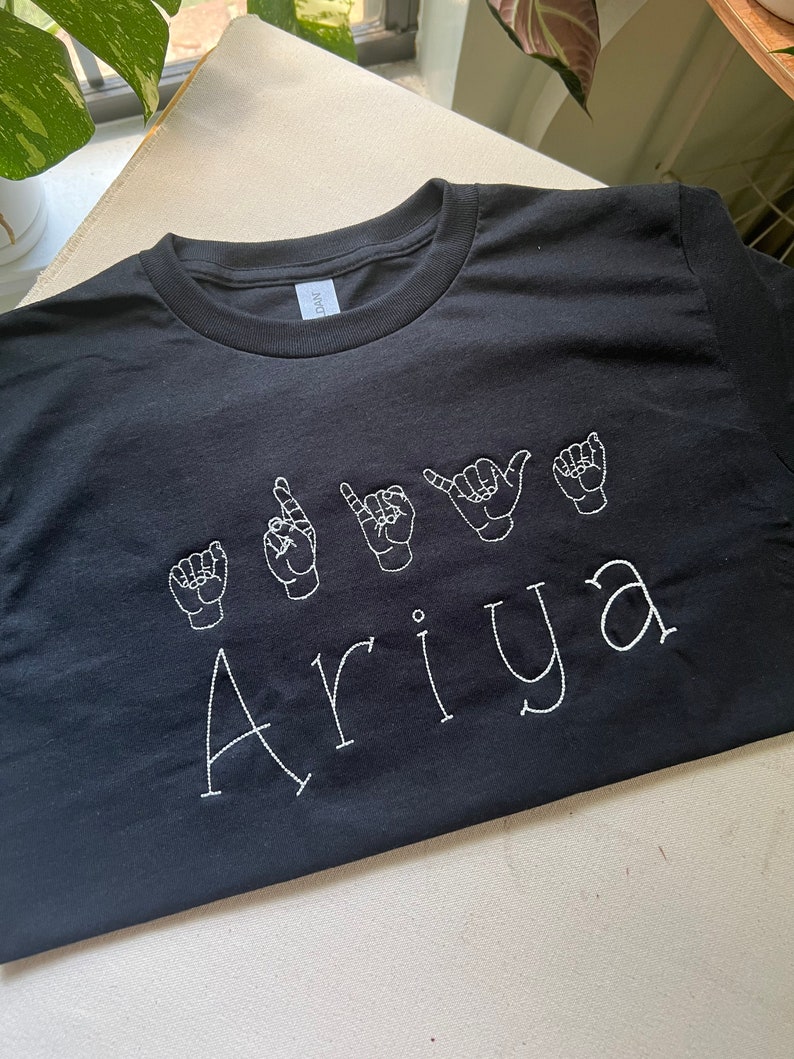 Custom Sign Language Shirt Custom Name Shirt Embroidered - Etsy