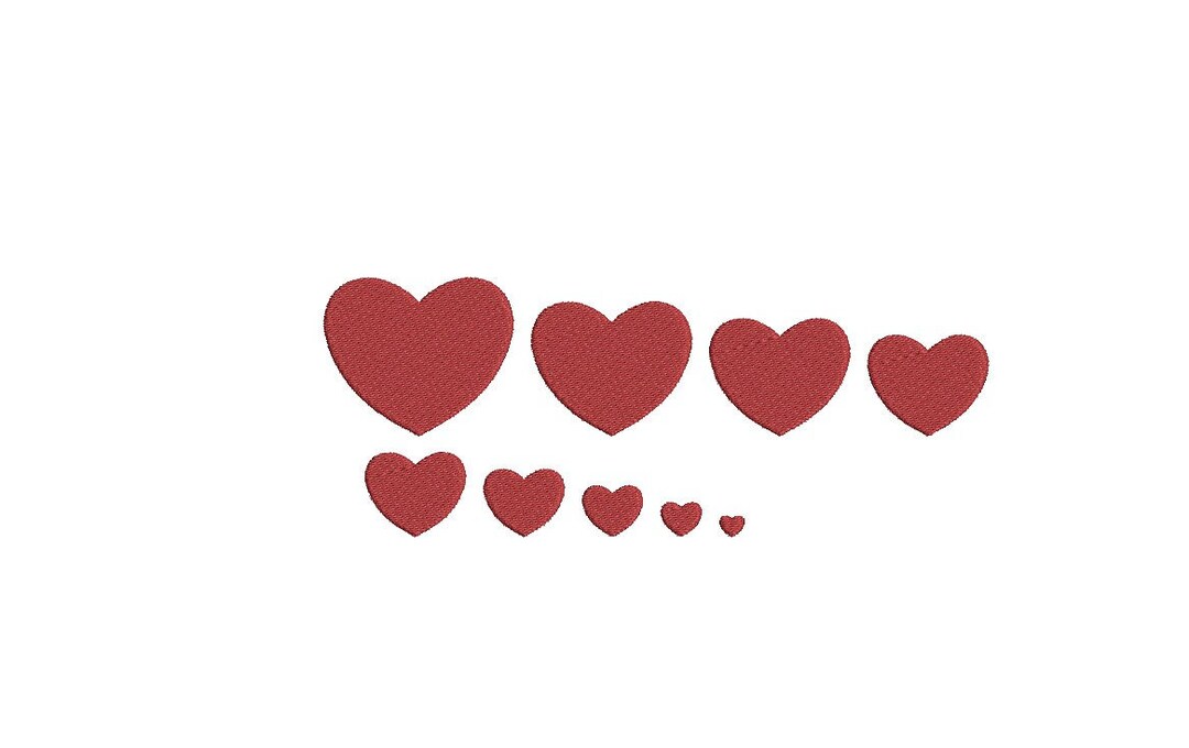 Tiny Heart Embroidery Design - 9 Sizes - Small Heart Fill Stitch ...