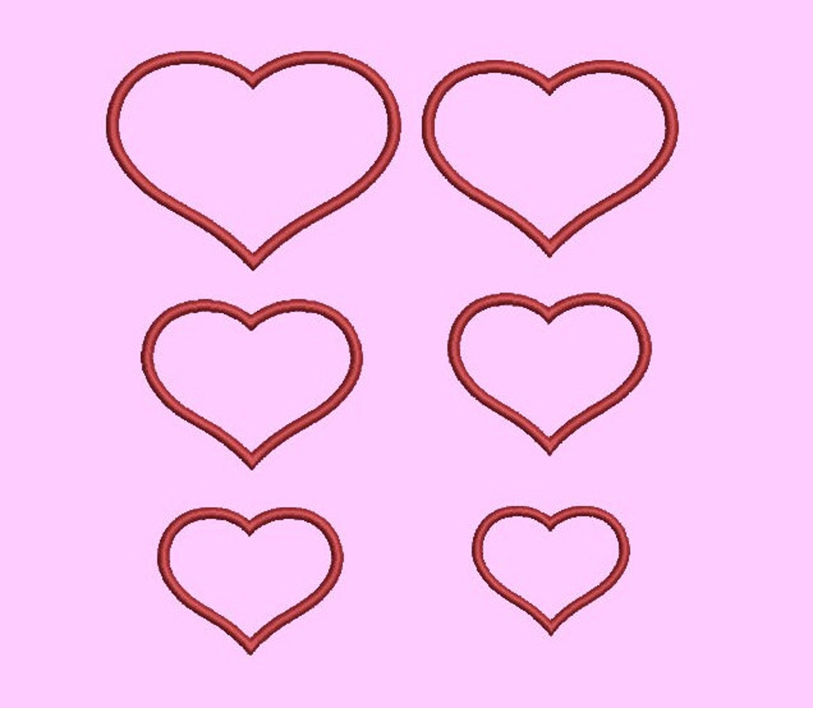 Applique Heart Embroidery Design 6 Sizes Applique Heart Stitch ...