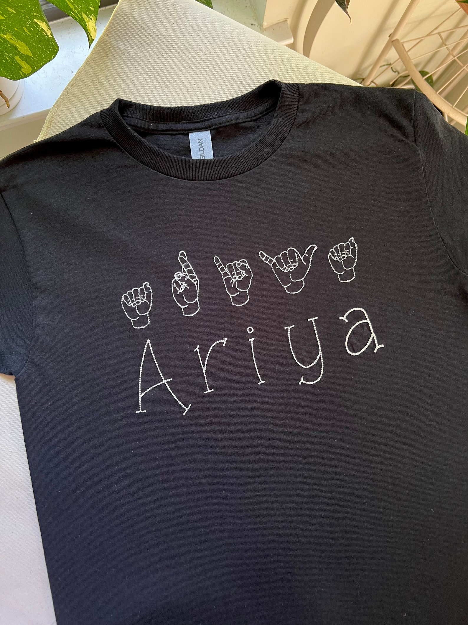 Custom Sign Language Shirt, Custom Name Shirt, Embroidered Sign ...