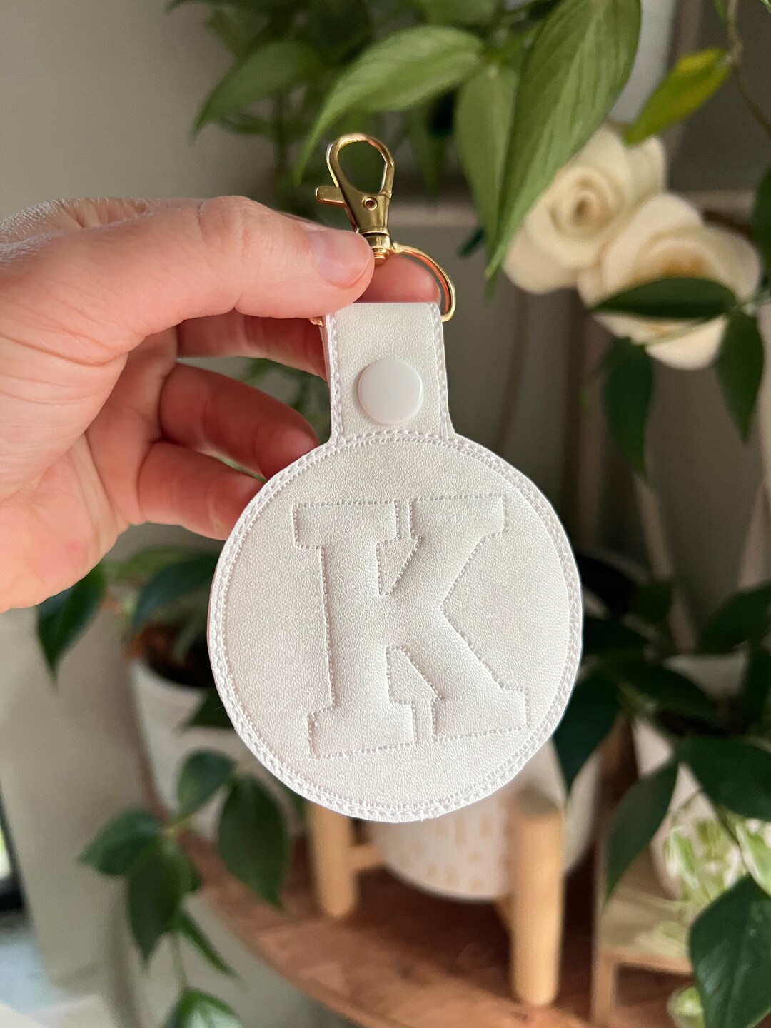 Puff Keychain, Puff Initial Keychain, Custom Keychain, Name Keychain ...