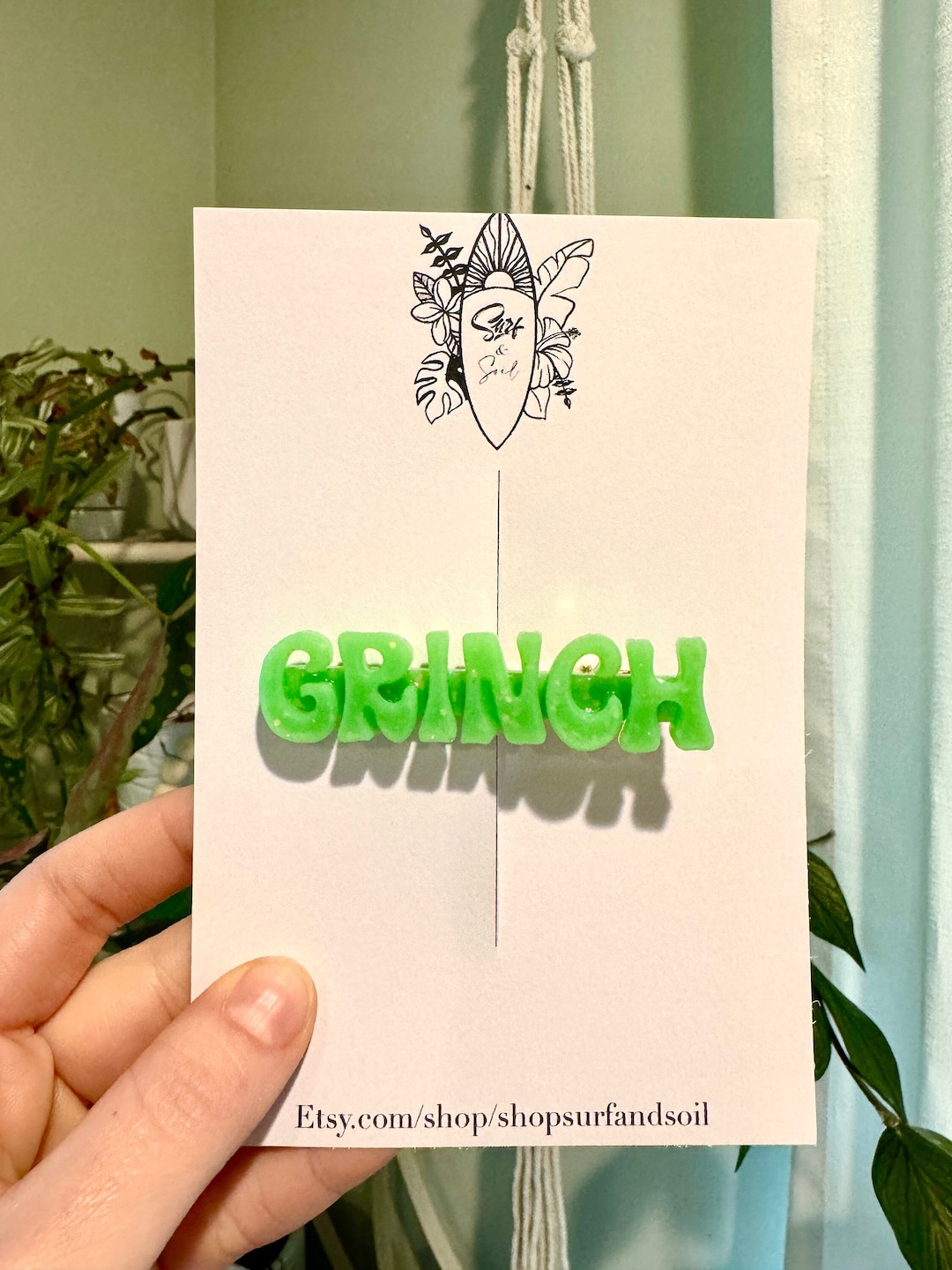 GRINCH Hair Clip, Grinchy Hair Clips, Christmas Hair Clip, Single ...