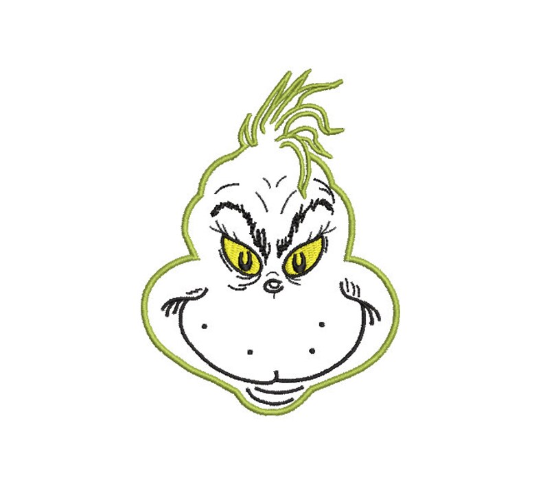 Grinch Embroidery File, Grinch Face Machine Embroidery Design, Instant ...